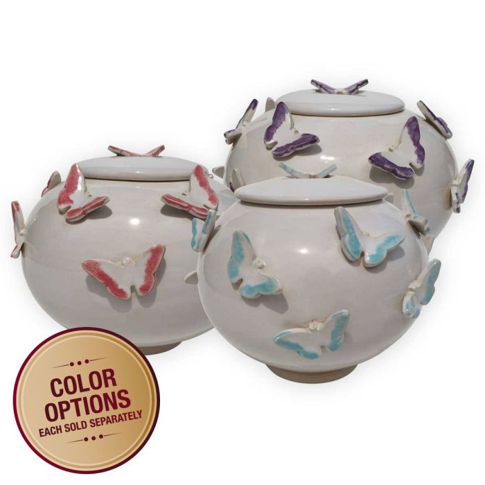 Butterfly Embrace Ceramic Urn Une Belle Vie Memorial Urns
