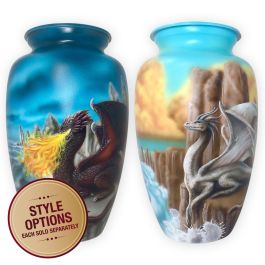 Hand-Painted Metal Dragon Urn | Une Belle Vie Une Belle Vie Memorial Urns
